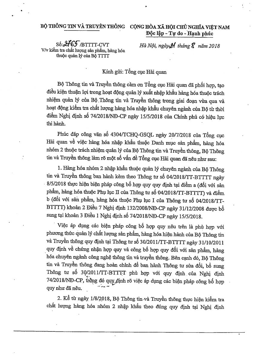 Customs release letter No. 4983/TCHQ-GSQL in line with MIC