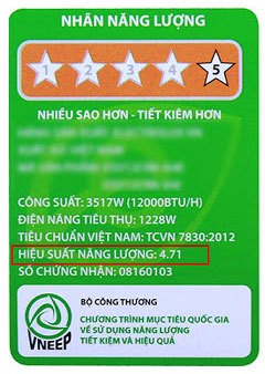 VNEEP Energy Efficiency label for LCD LED smart TV
